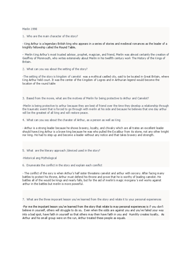 Merlin 1998 | PDF | King Arthur | Merlin