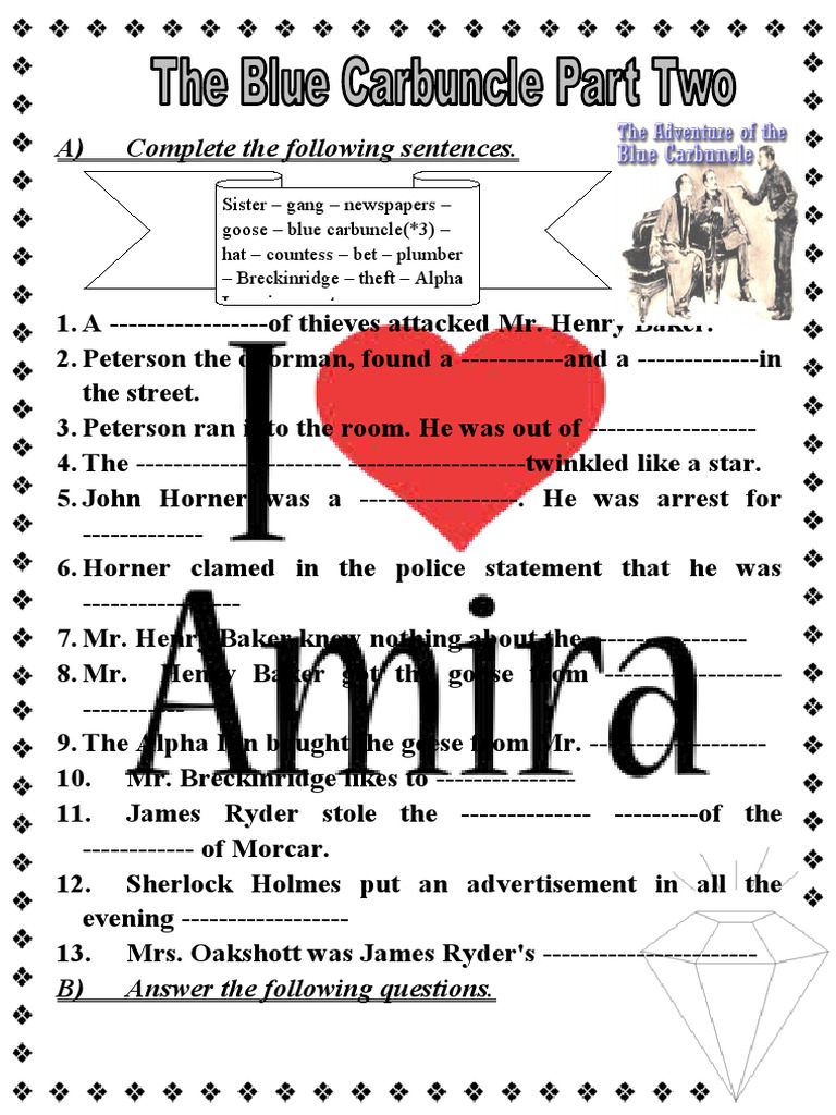 Blue Carbuncle Part Two | PDF | Arthur Conan Doyle Characters ...