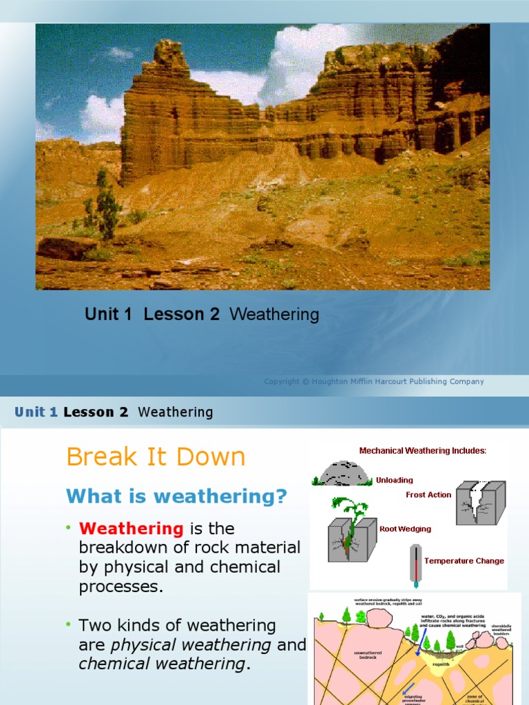 Unit 1 Lesson 2 Weathering | PDF | Weathering | Rock (Geology)