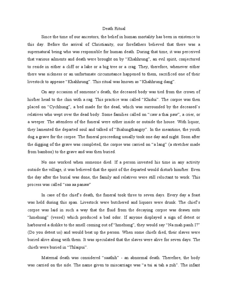 Death Ritual | PDF | Funeral | Death