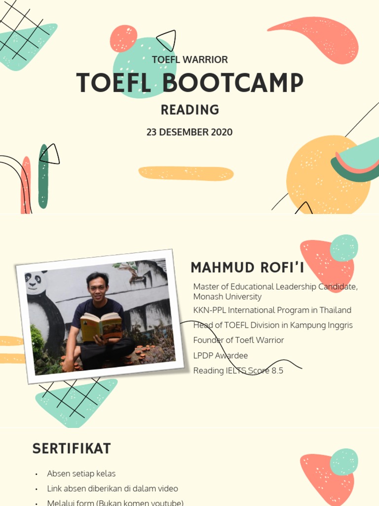 A Bootcamp for Improving Reading Comprehension Skills Through Focused Practice and Developing ...