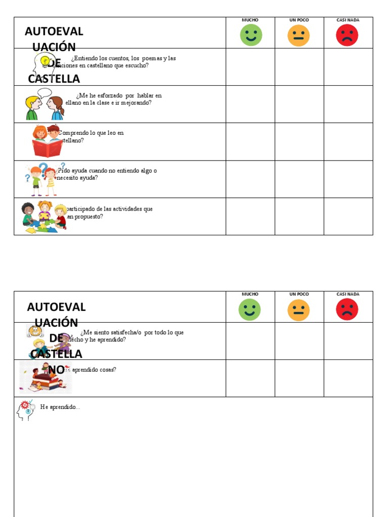 Autoevaluación Castellano | PDF
