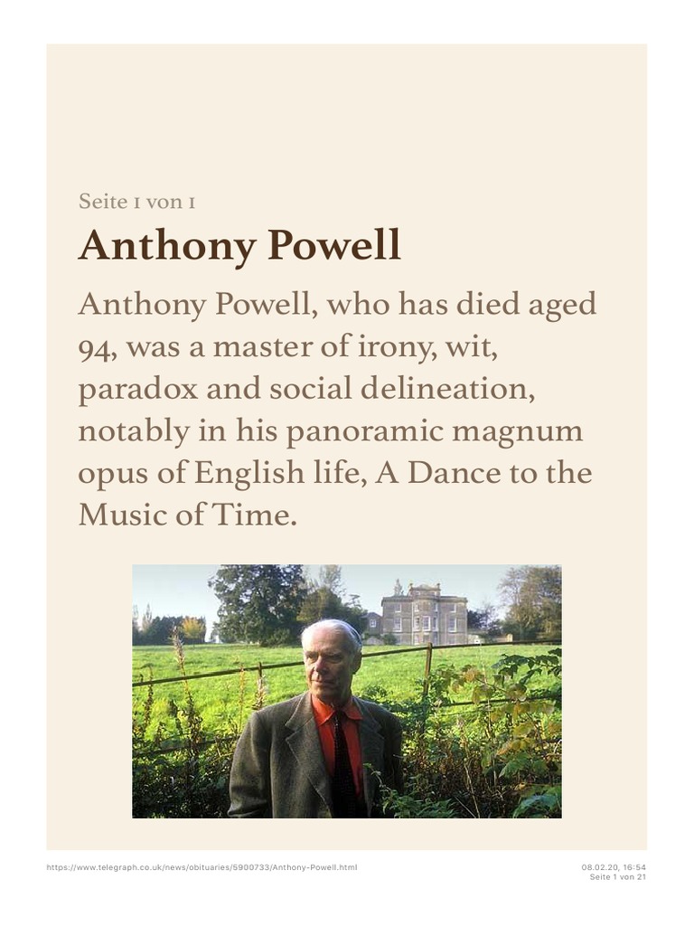 Anthony Powell: Master of Irony and Wit | PDF | History | Classics
