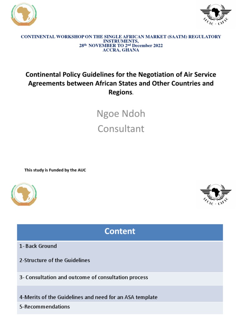 Presentation 6 Continental Policy Guidelines For Negotiation of ASA ...