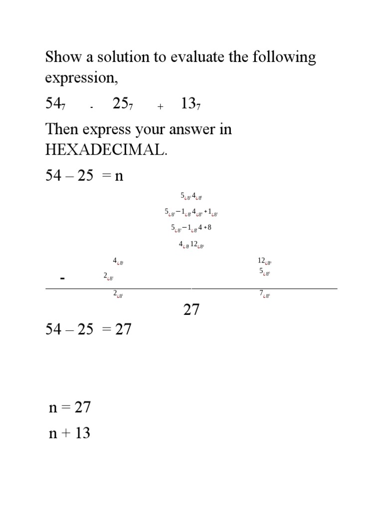 Adding Hexadecimal | PDF