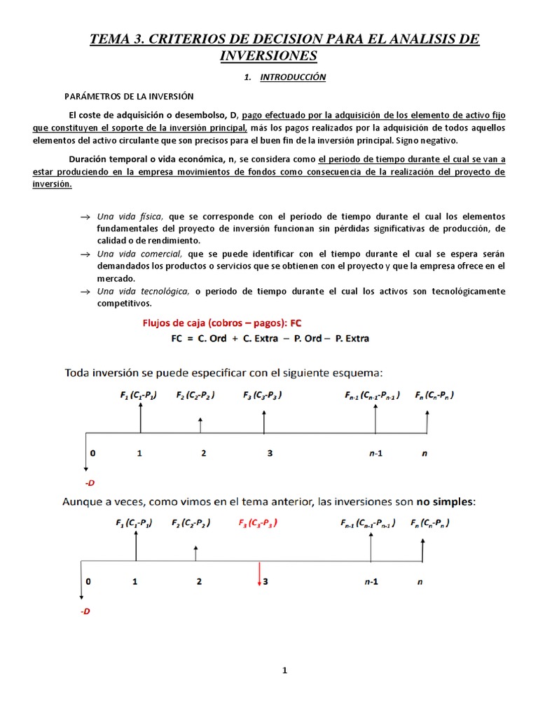 Tema 3 GF | PDF | Tasa interna de retorno | Economias