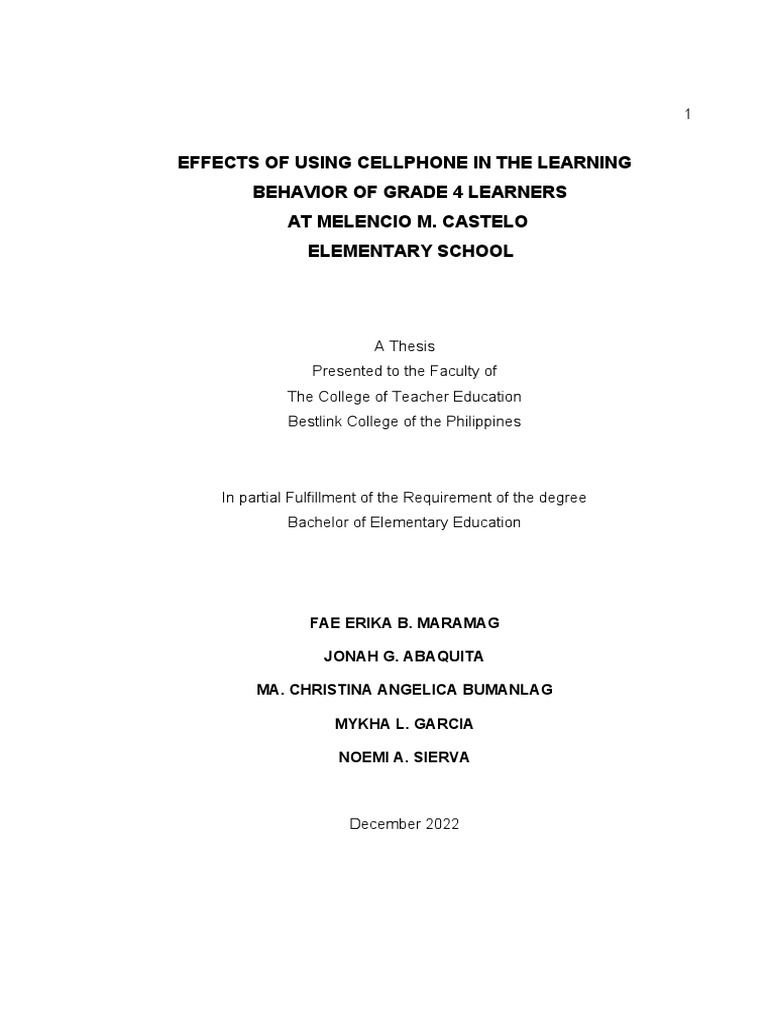 Final Chapter 1 5 Research Manuscript GRP 1 | PDF | Educational Technology | Learning