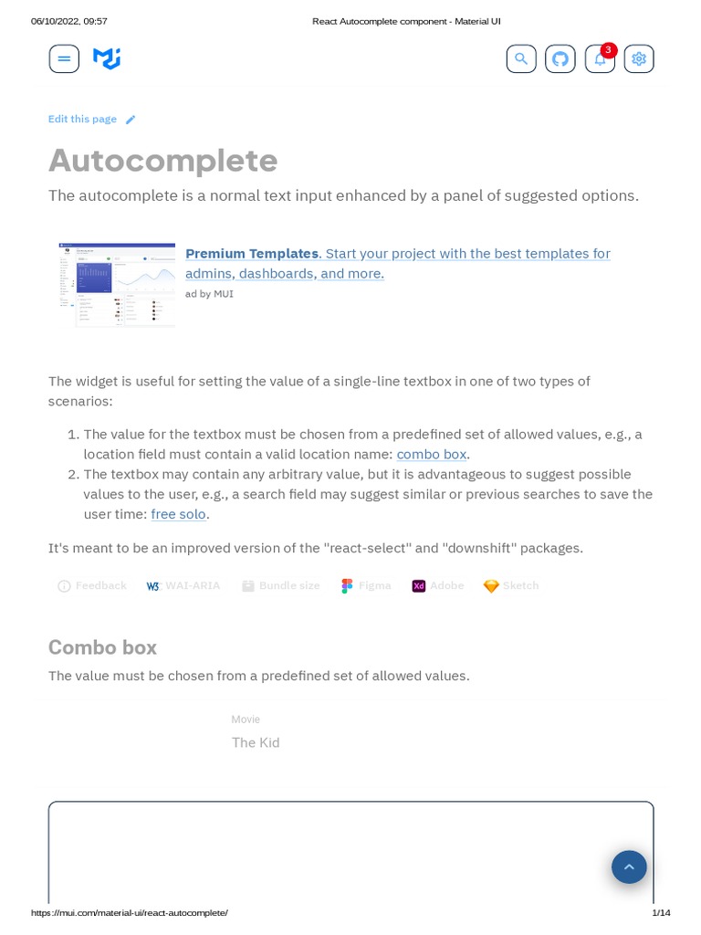 React Autocomplete Component - Material UI | PDF | User Interface | Ios