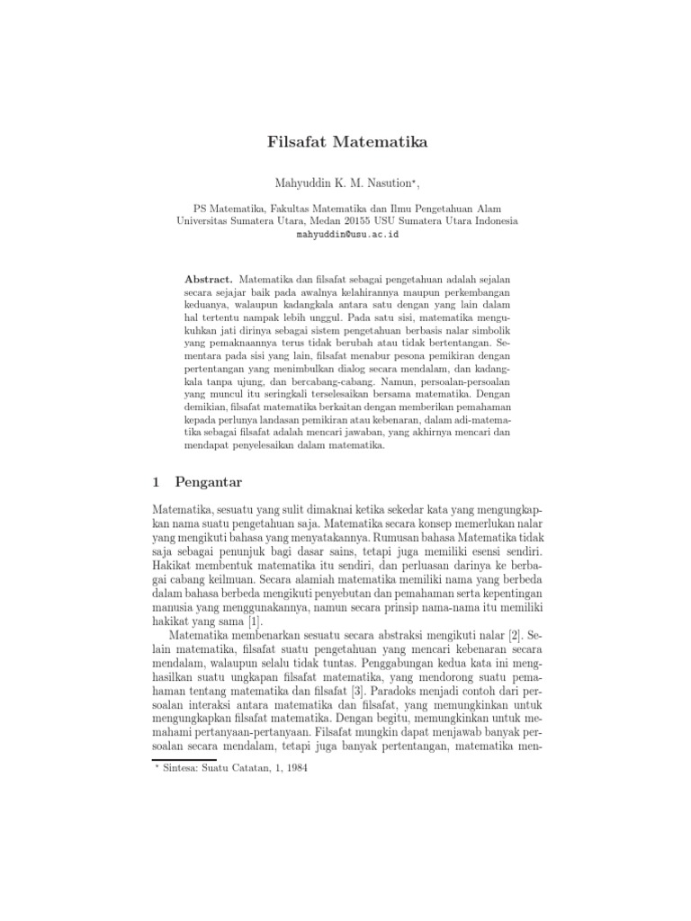 Filsafat Matematika | PDF