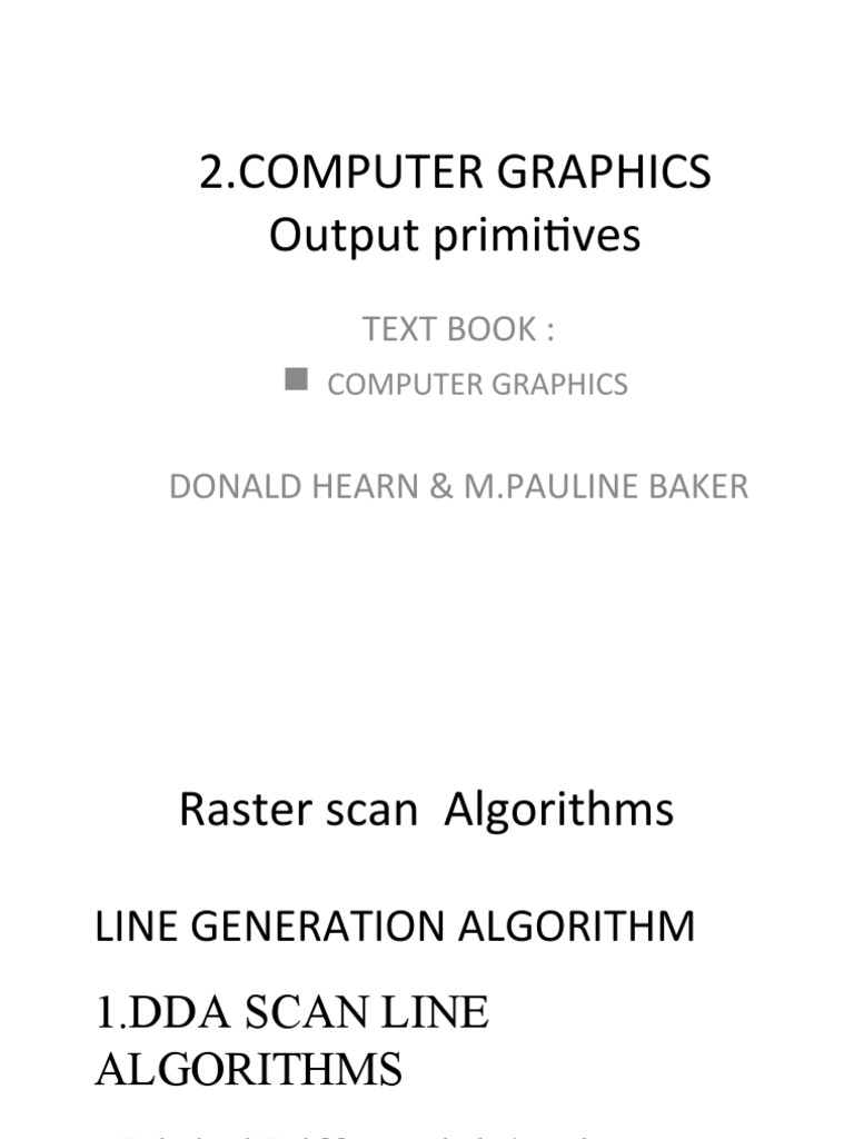 Computer Graphics Line Generation Algorithms | PDF | Circle | Computer Science