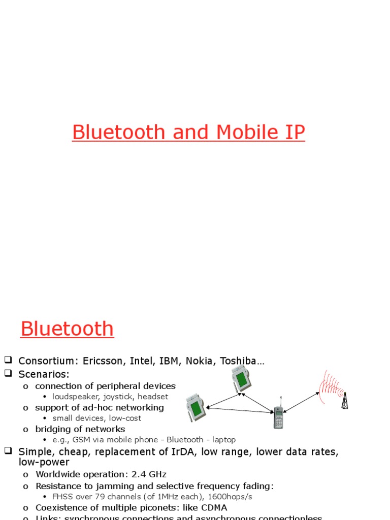 Bluetooth and Mobile IP | PDF | Bluetooth | Computer Network