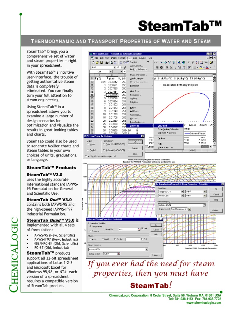 Steamtab Brochure | PDF | Steam | Spreadsheet