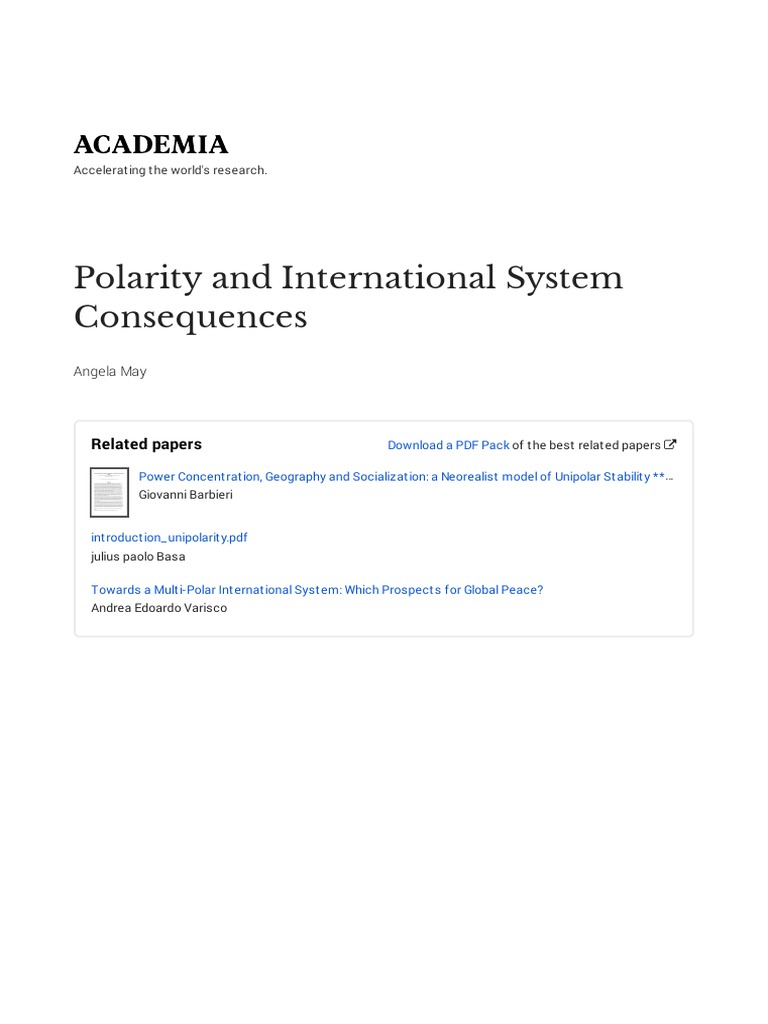 Polarity and International System Consequences | PDF