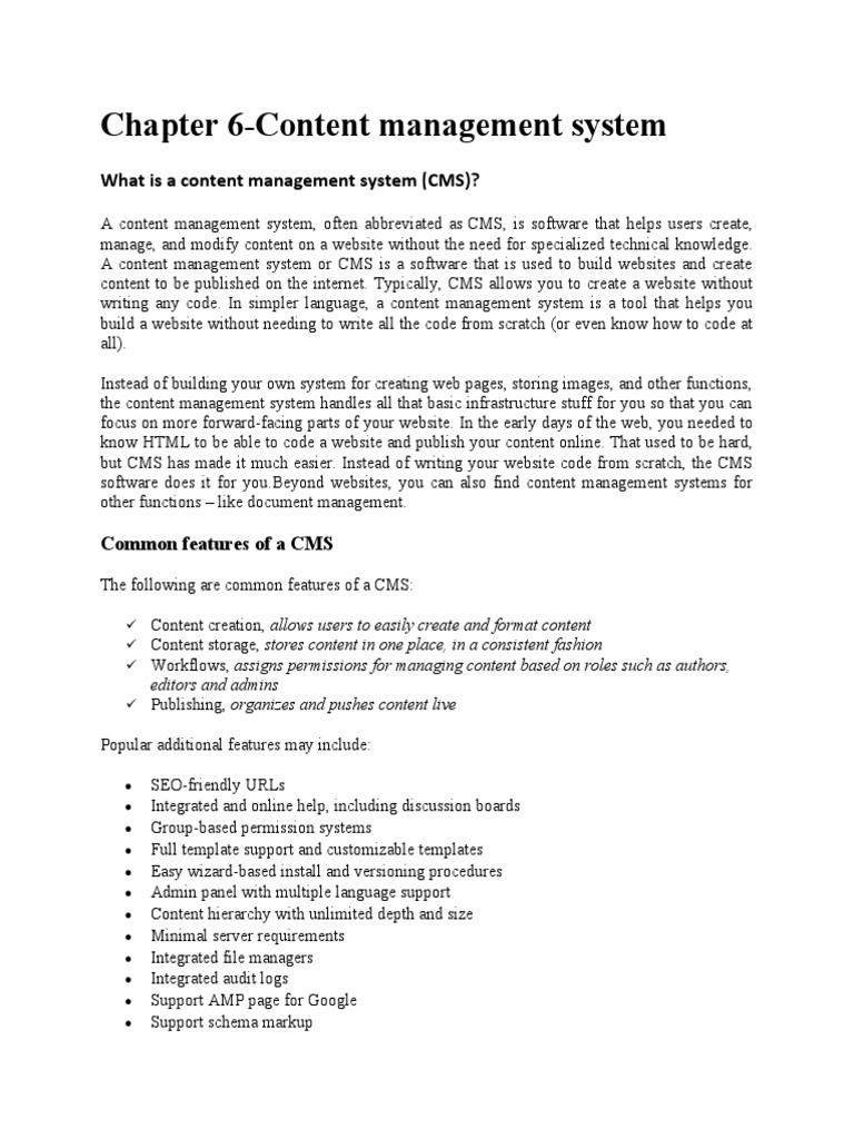 Overview of Content Management Systems | PDF | Word Press | Websites