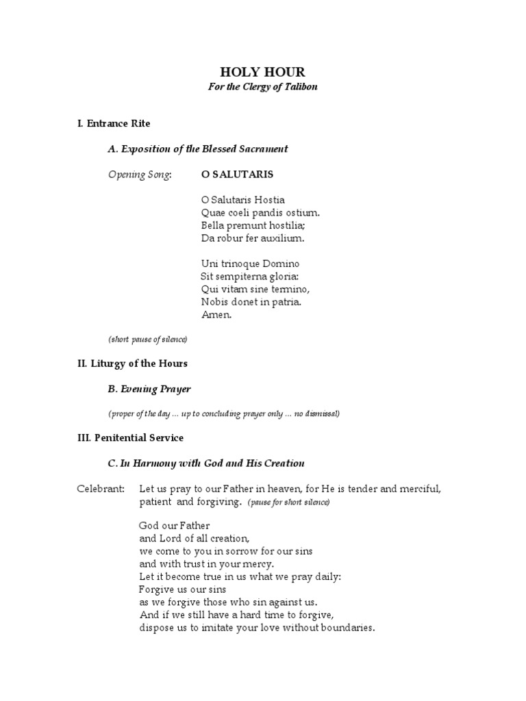 Holy Hour | PDF | Mary, Mother Of Jesus | Eucharist