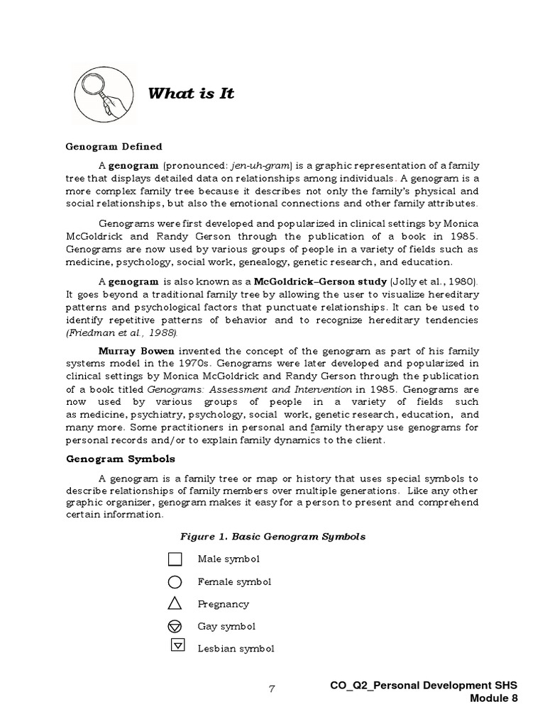 Lesson 11 3 Family Genogram Pdf Psychology Interpersonal