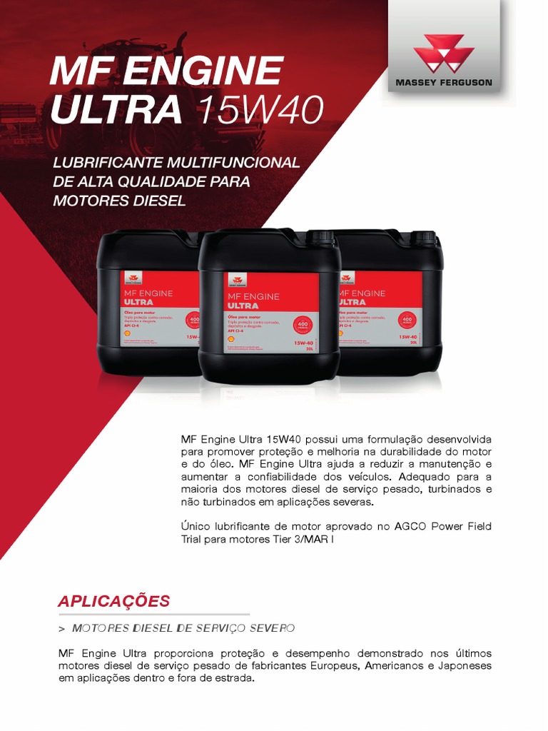 MF Engine Premium 10w40 v01 Ih | PDF | Motores | Óleo de motor