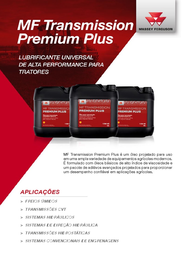 MF Transmission Premium Plus v01 Ih | PDF | Óleo de motor | Engenharia ...