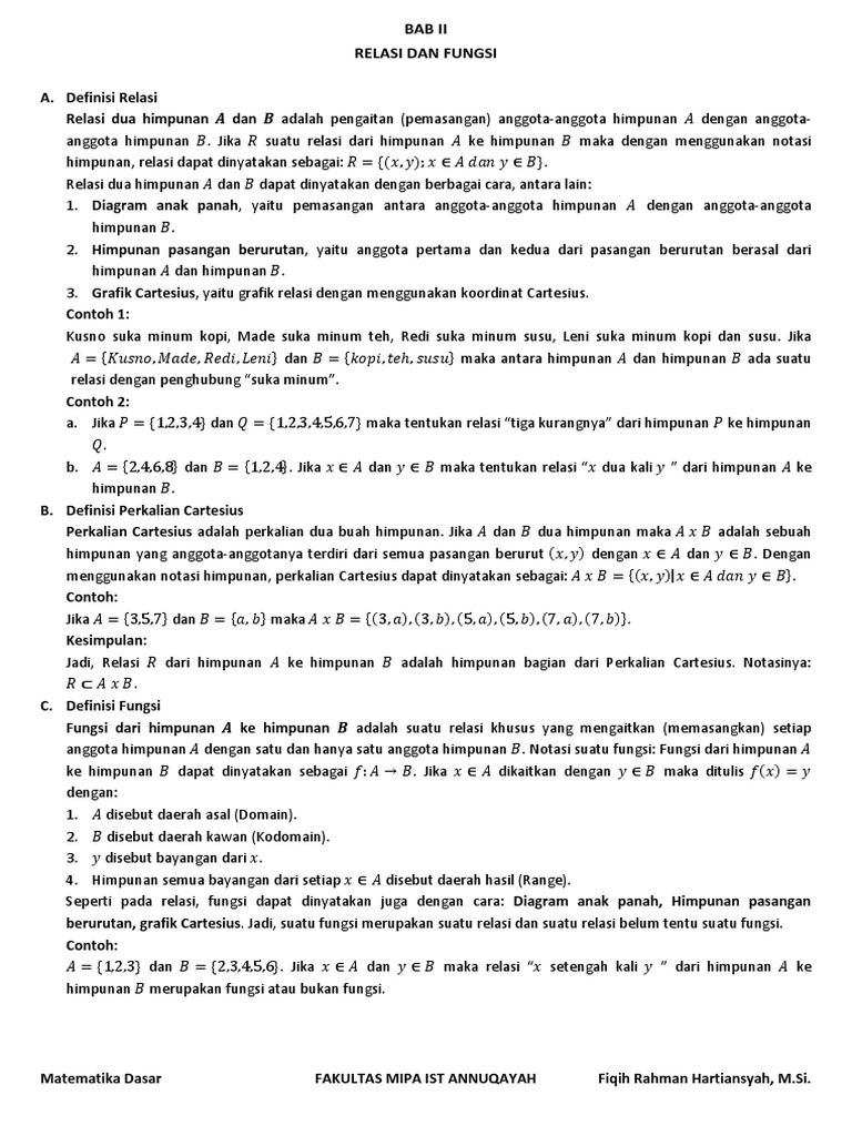 Relasi Dan Fungsi - MIPA | PDF
