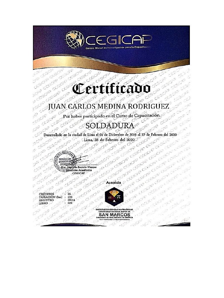 Certificado de Soldadura y Lectura de Planos | PDF