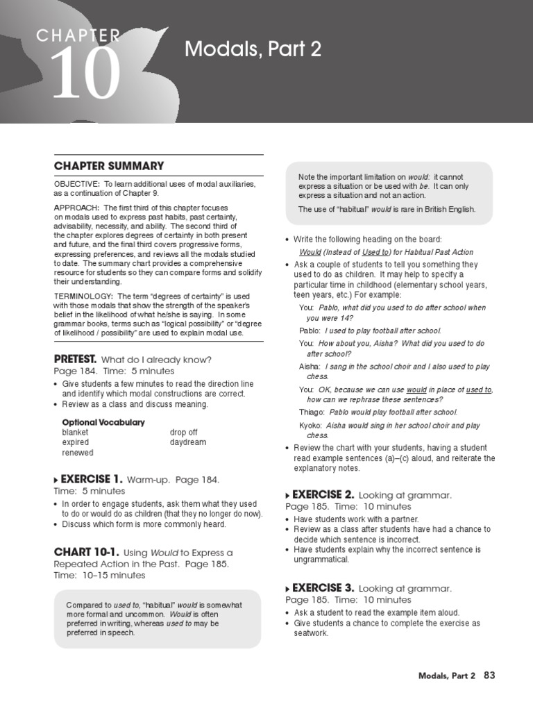 Understanding Modal Auxiliaries: Exploring Uses of Modals to Express Past Habits, Certainty ...