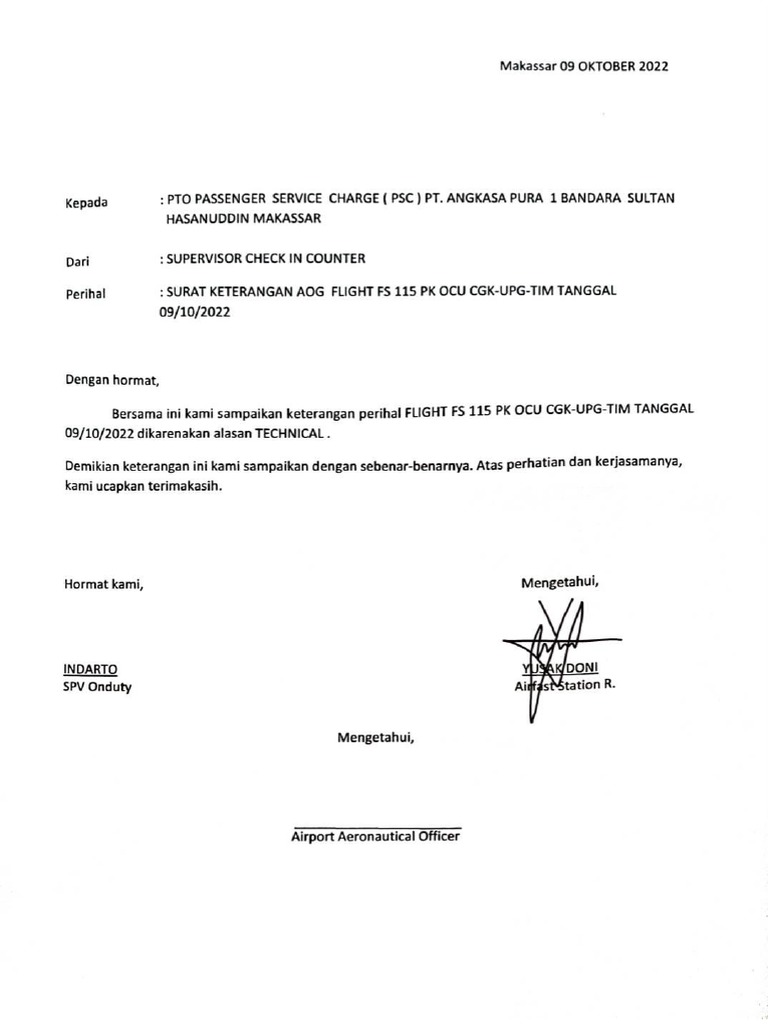 Surat Cancel 1 | PDF