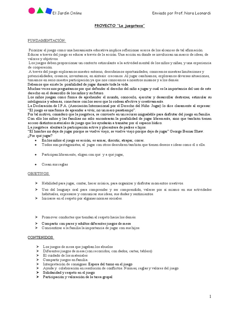 Proyecto Juegoteca | PDF | Aprendizaje | Ciencia cognitiva