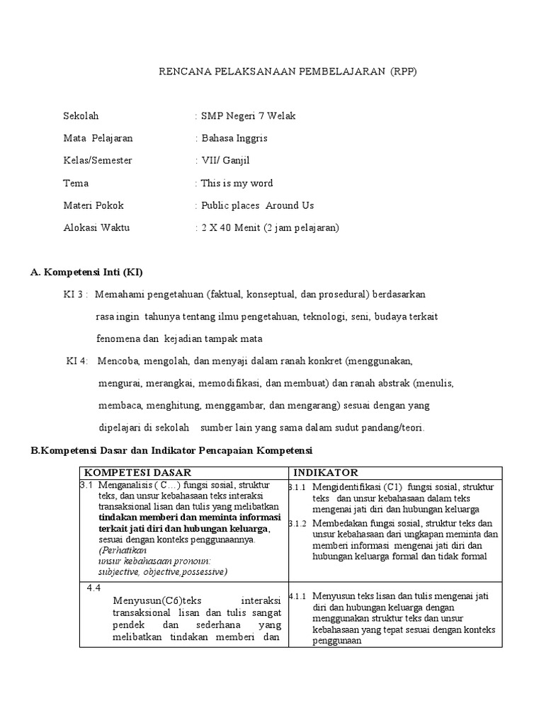 RPP Rencana Aksi 2 | PDF