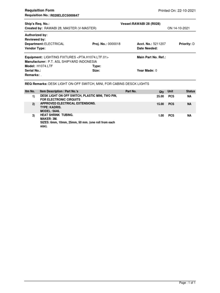 647 - Electrical Consumables | PDF