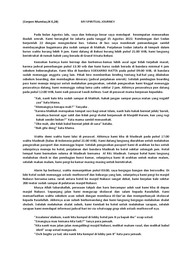 Cerpen Mumtaz | PDF | Agama & Spiritualitas