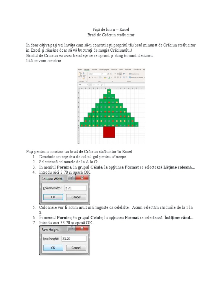 Brad de Craciun - Fisa de Lucru Excel | PDF