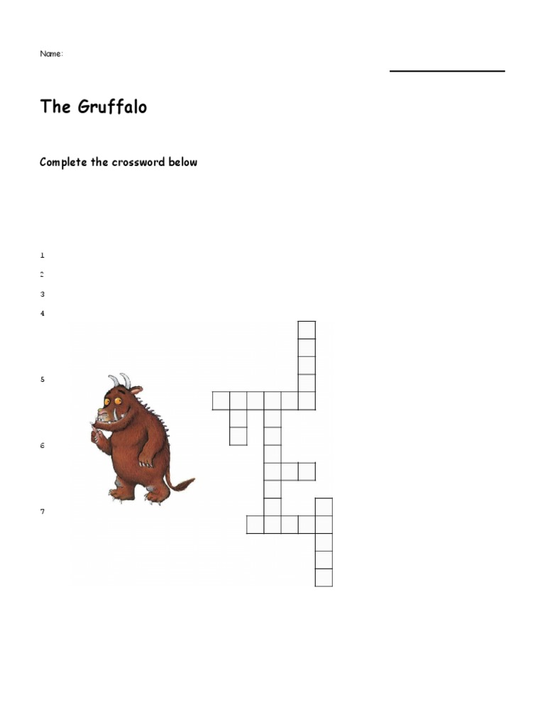 Gruffalo Crossword Crosswords 106838 | PDF