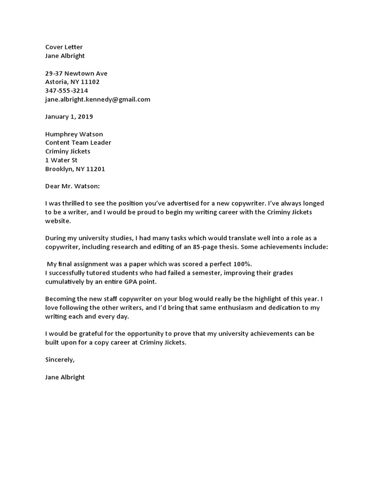 A Passionate Writer Seeks to Begin Her Career with Criminy Jickets | PDF