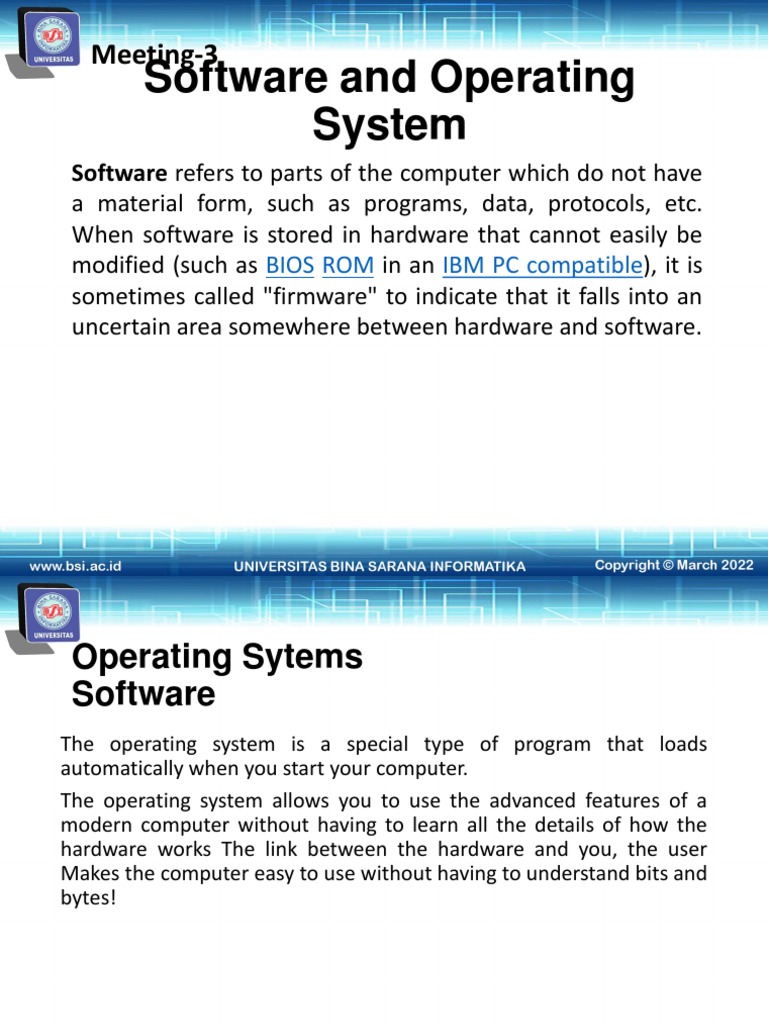 Software and Operating System: Meeting-3 | PDF | Operating System | Microsoft Windows