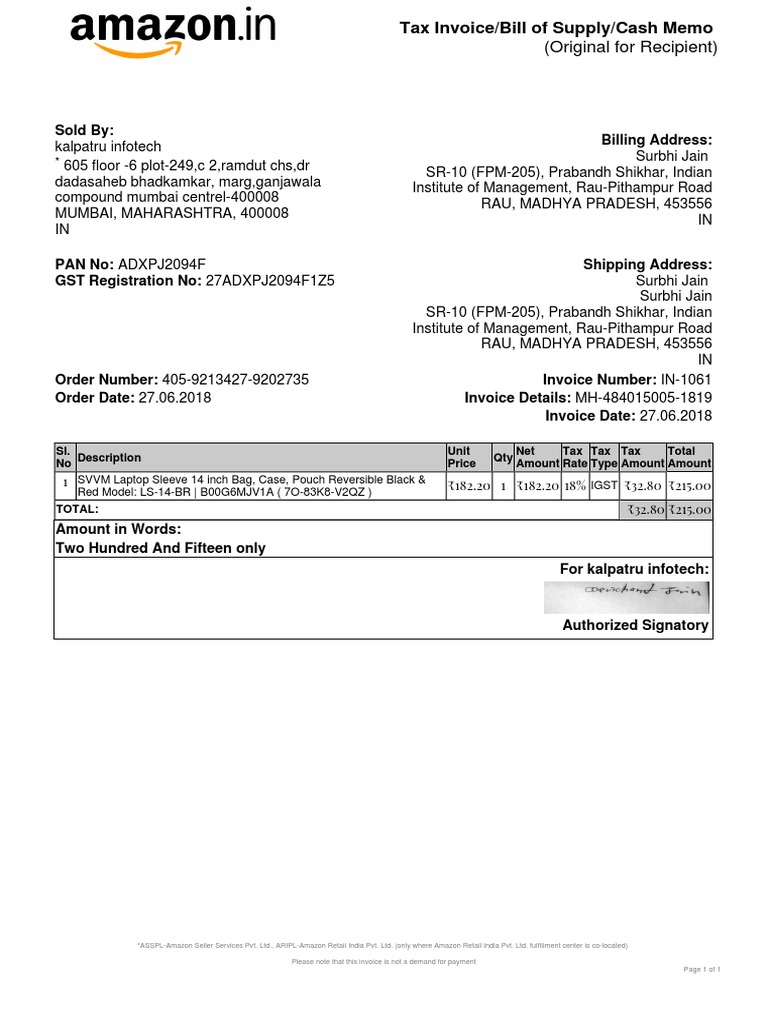 Invoice HP Cover | PDF | Invoice | Trade
