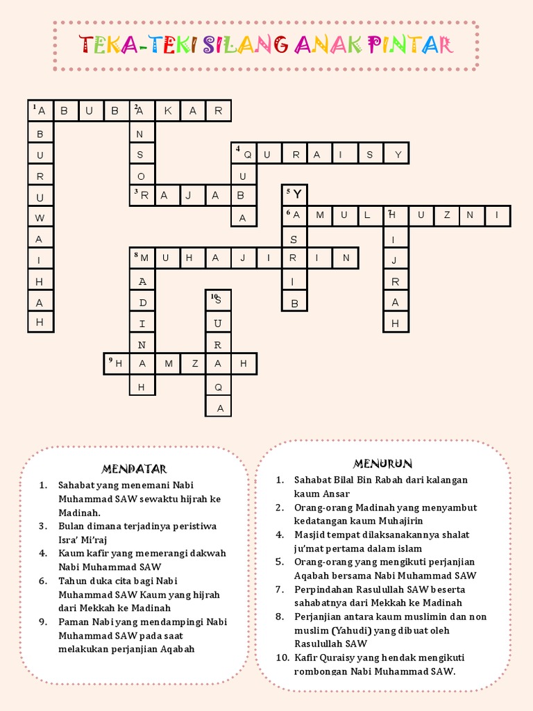 Teka Teki Silang Anak Pintar Ok | PDF