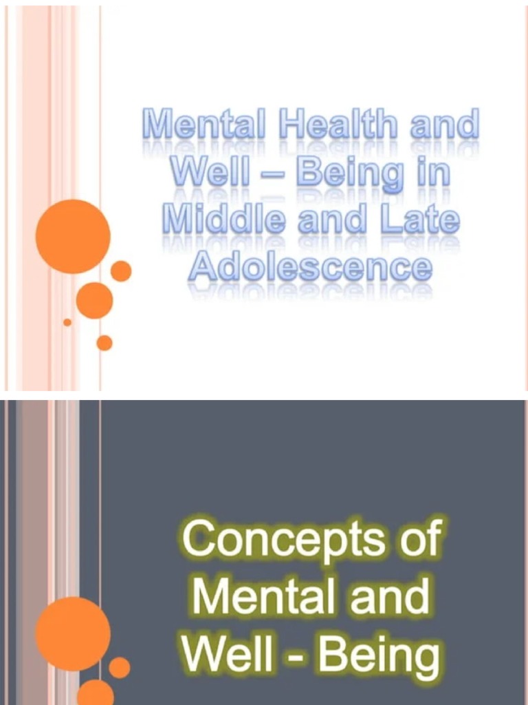 Mental Health and Well-Being in Middle and Late Adolescence | PDF