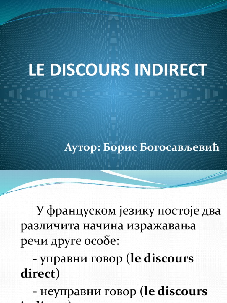 Le Discours Indirect | PDF