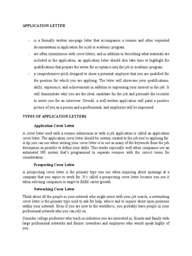 Write the Perfect Application Letter | PDF | Résumé | Communication