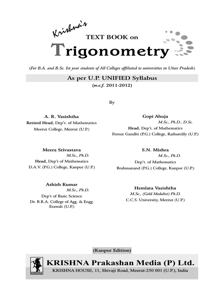 Krishnas Textbook On Trigonometry (A. R. Vasishtha) | PDF ...