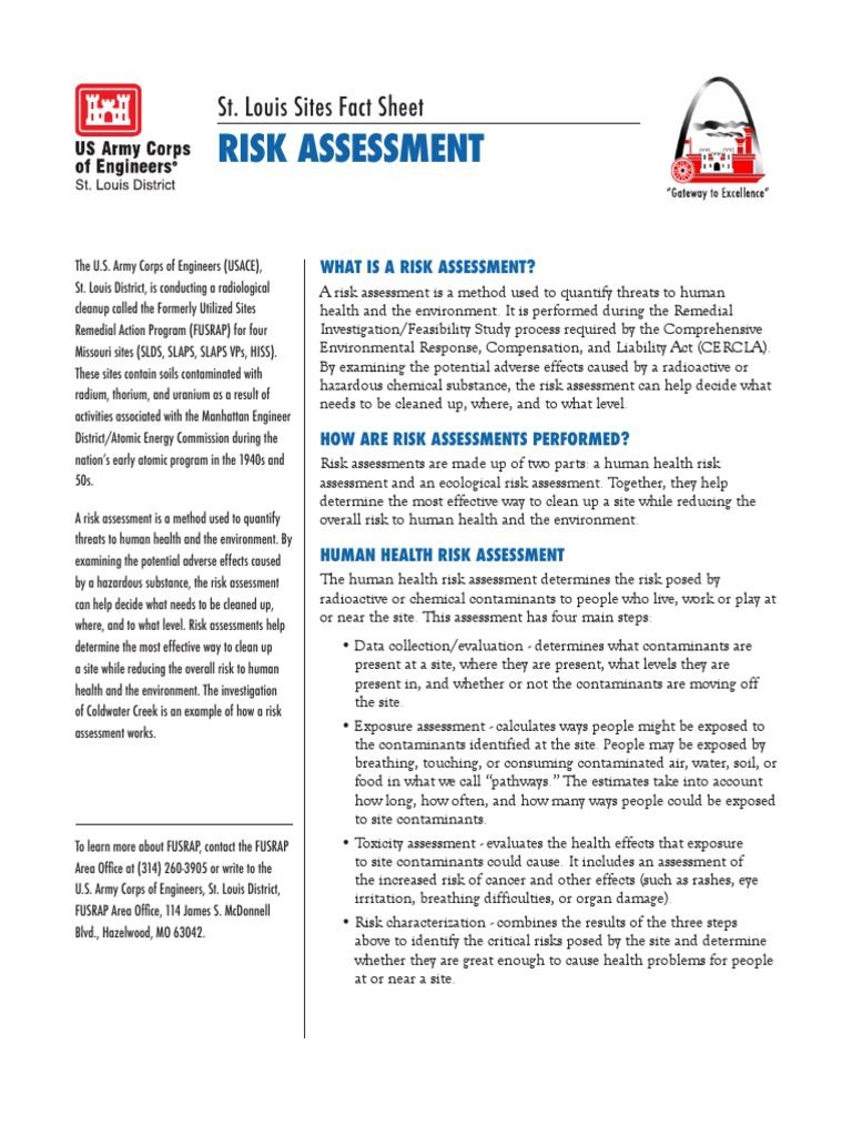 Risk Assessment Fact Sheet | PDF | Radiation | Risk Assessment
