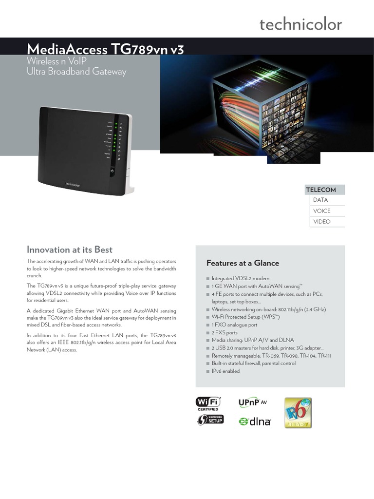 TG789vn v3 Datasheet | PDF | Computer Network | Wi Fi