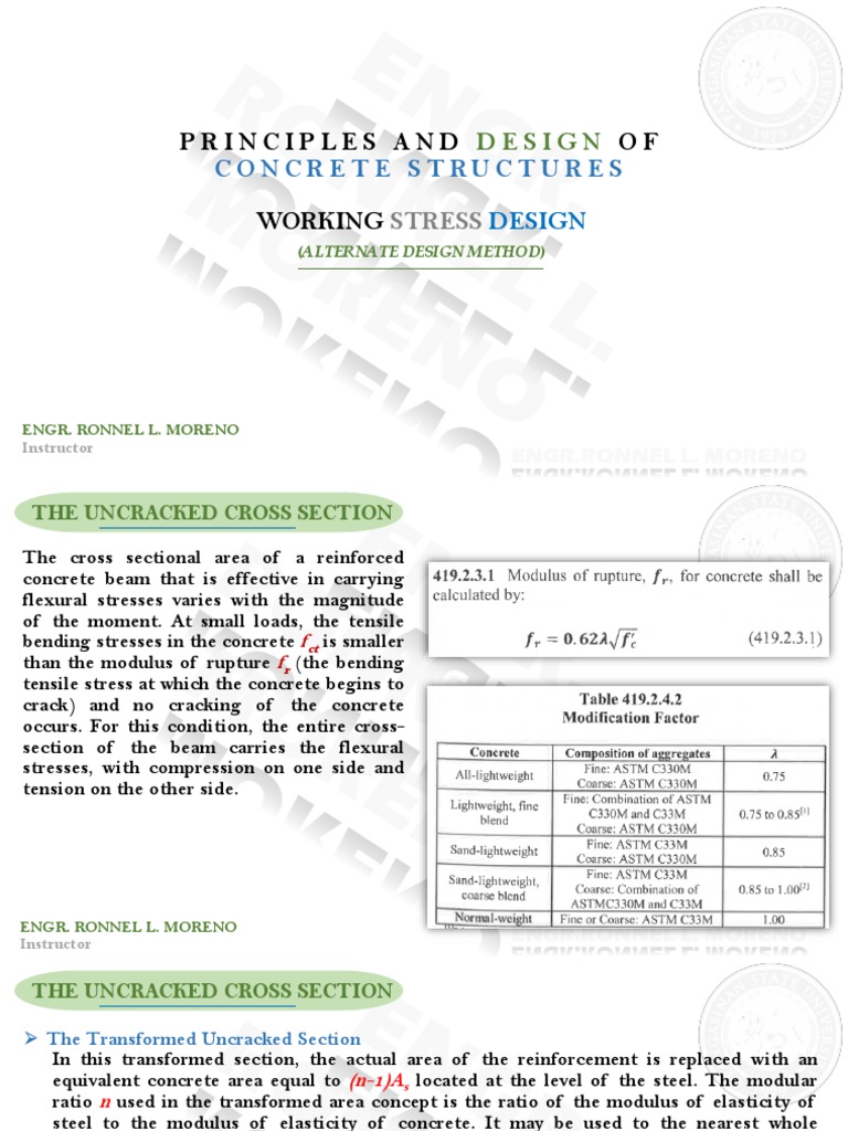 Ce 323 - Working Stress Design | PDF | Bending | Beam (Structure)