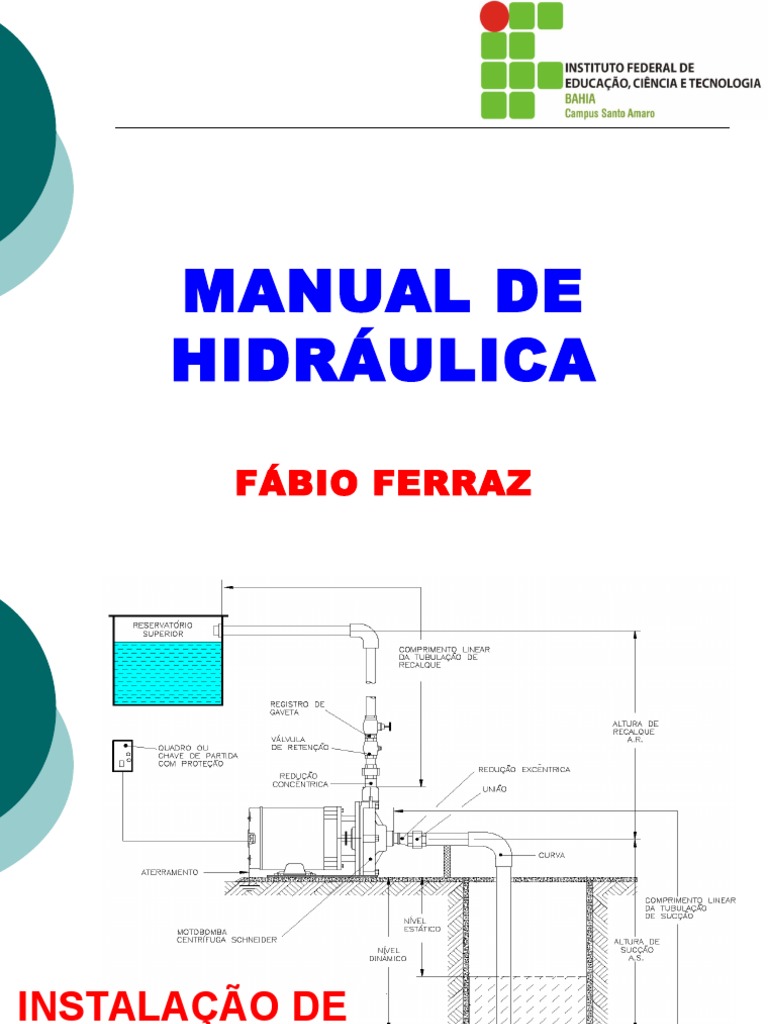Manual de Hidraulica (Fábio Ferraz) | PDF | Bomba | Pressão atmosférica