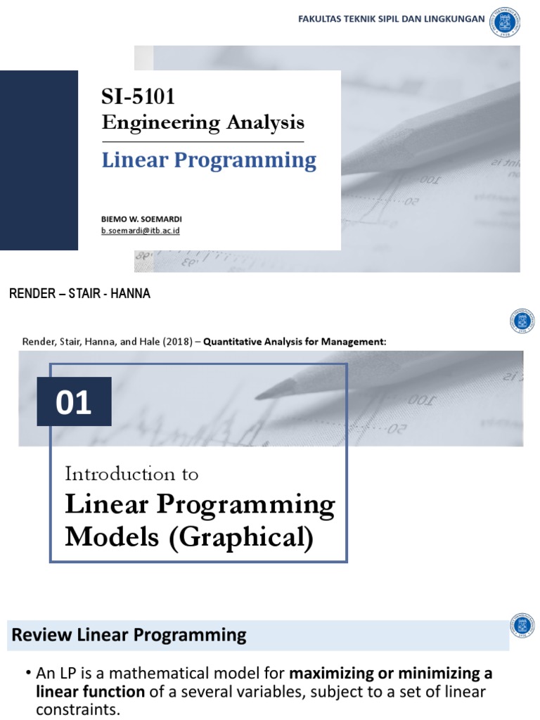 (W-6a) SI-5101 Linear Programming (2021) | PDF | Linear Programming | Applied Mathematics