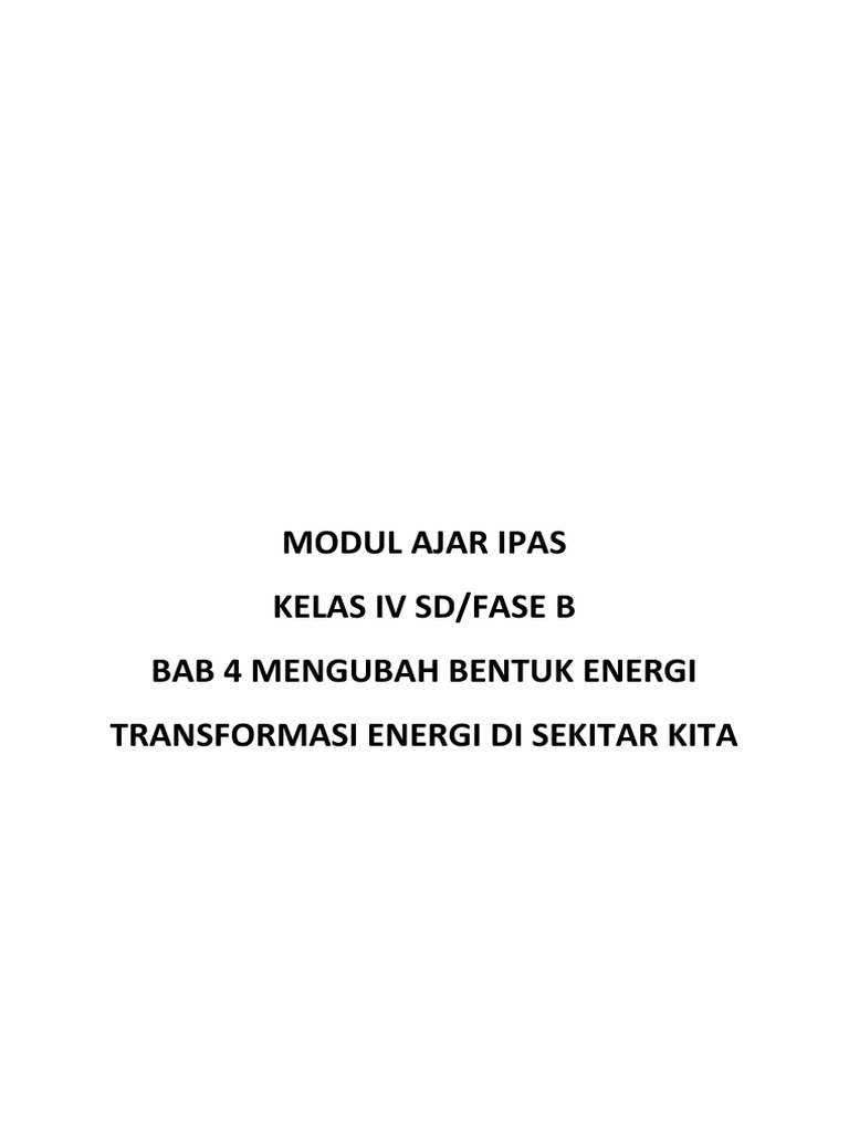 Modul Ajar Ipas-K4 | PDF