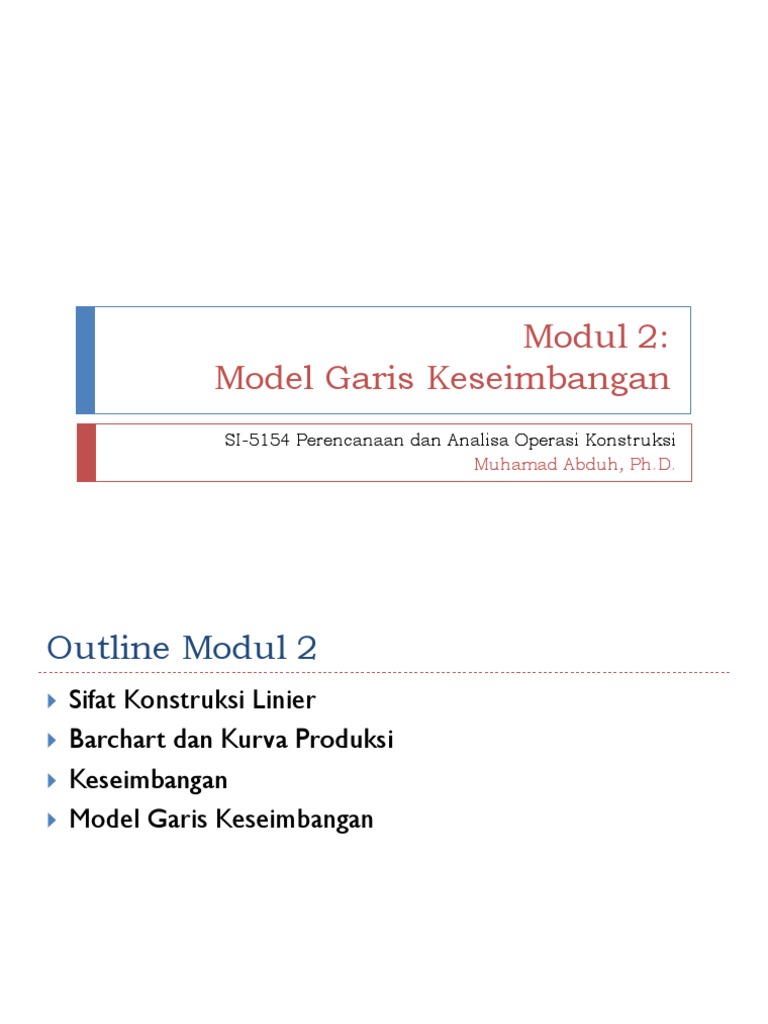 Model Garis Keseimbangan Konstruksi | PDF