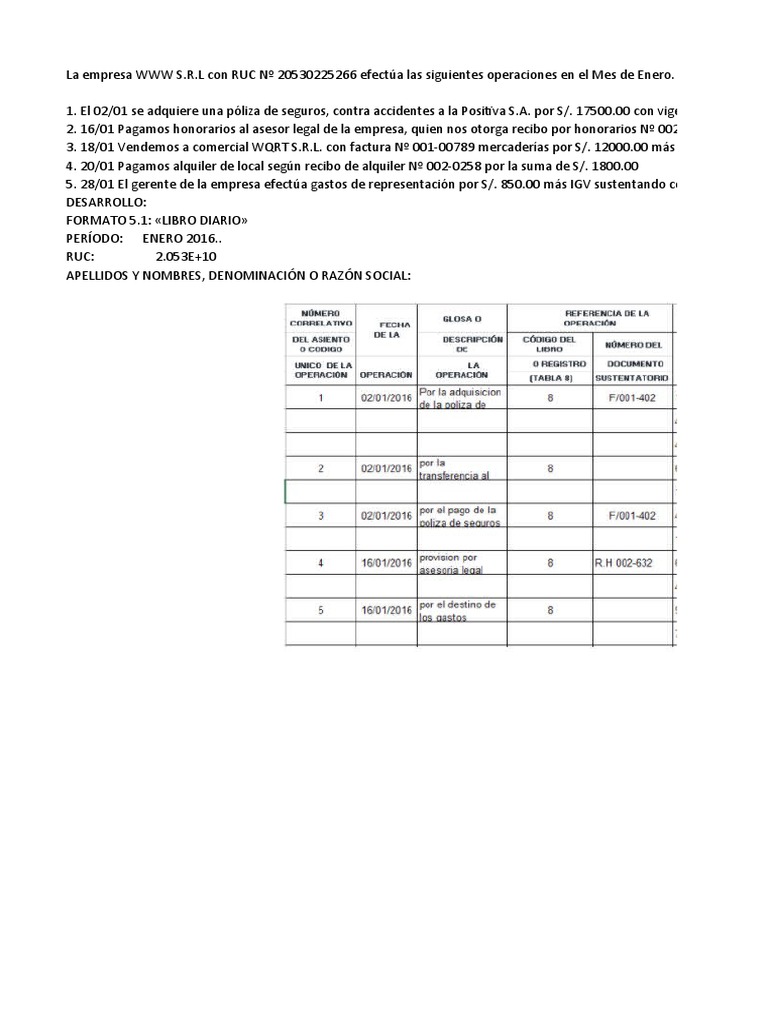 Ejercicio de Conta | PDF