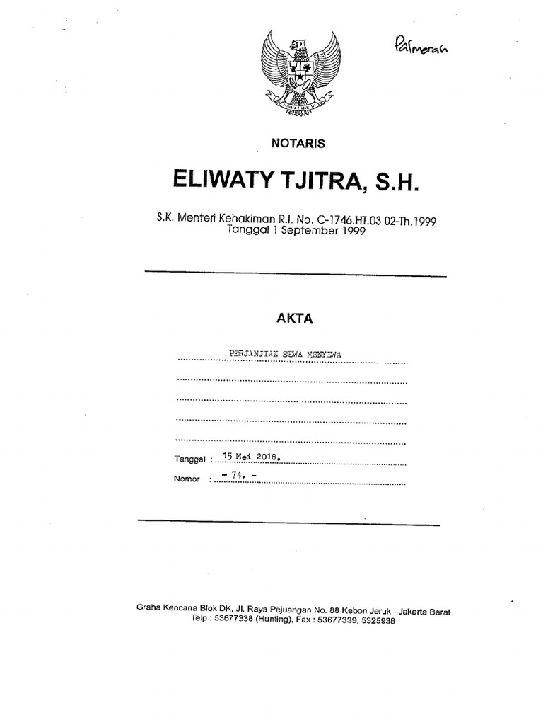 Akta Sewa Menyewa | PDF