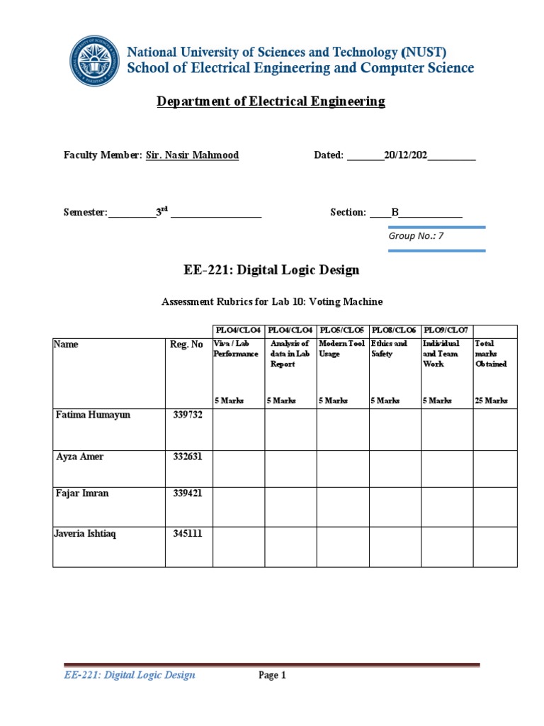 Voting Machine Lab 11 Grp7 | PDF | Logic Gate | Logic Synthesis